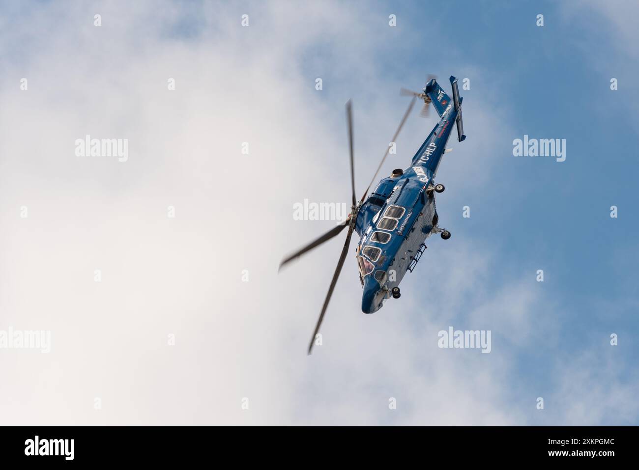 TAI T625 Gökbey helicopter flying at the Farnborough International ...