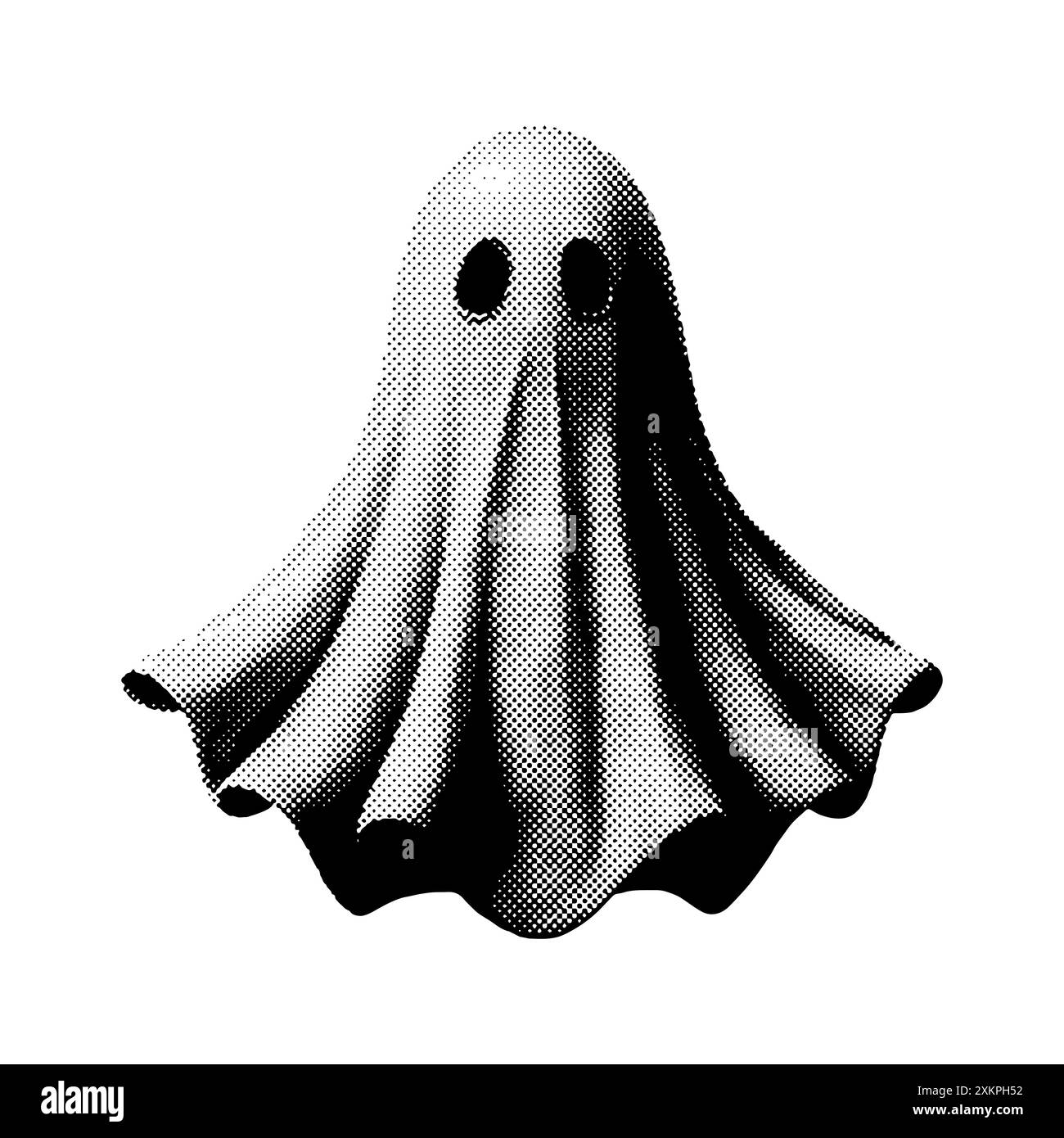 Halftone ghost, Halloween collage element. Isolated on a white background. vector Stock Vector ...