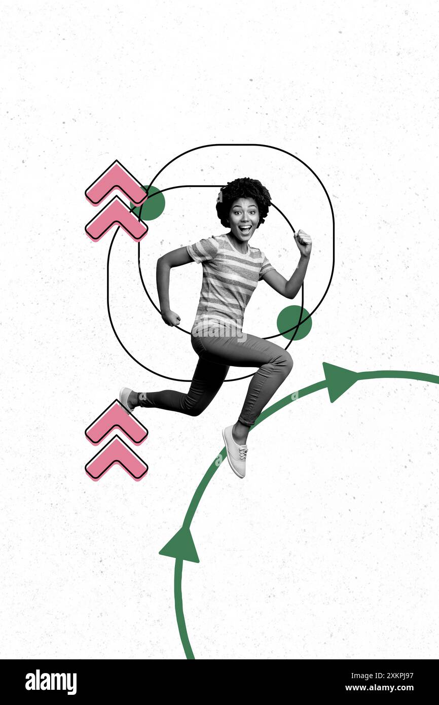 Composite trend artwork sketch photo collage of monochrome office ...