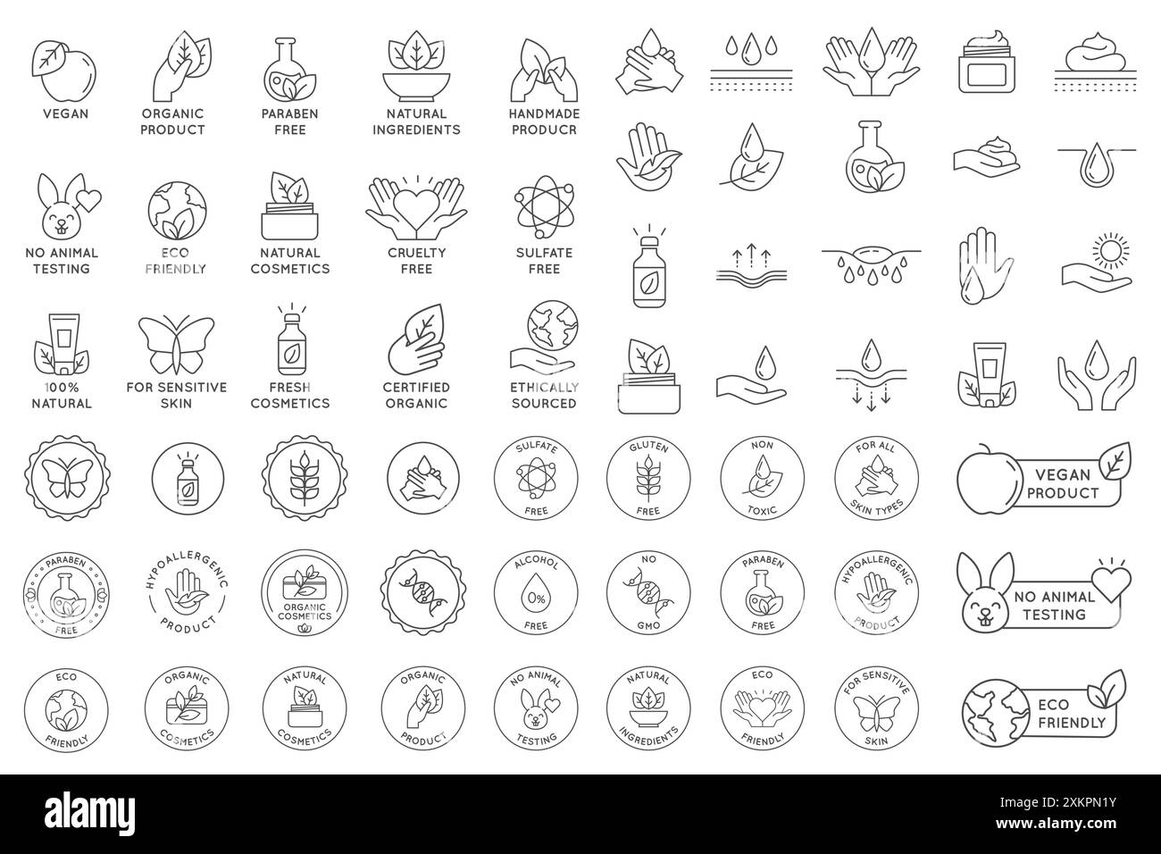 Eco cosmetics icon. Organic natural products alcohol, fragrance ...