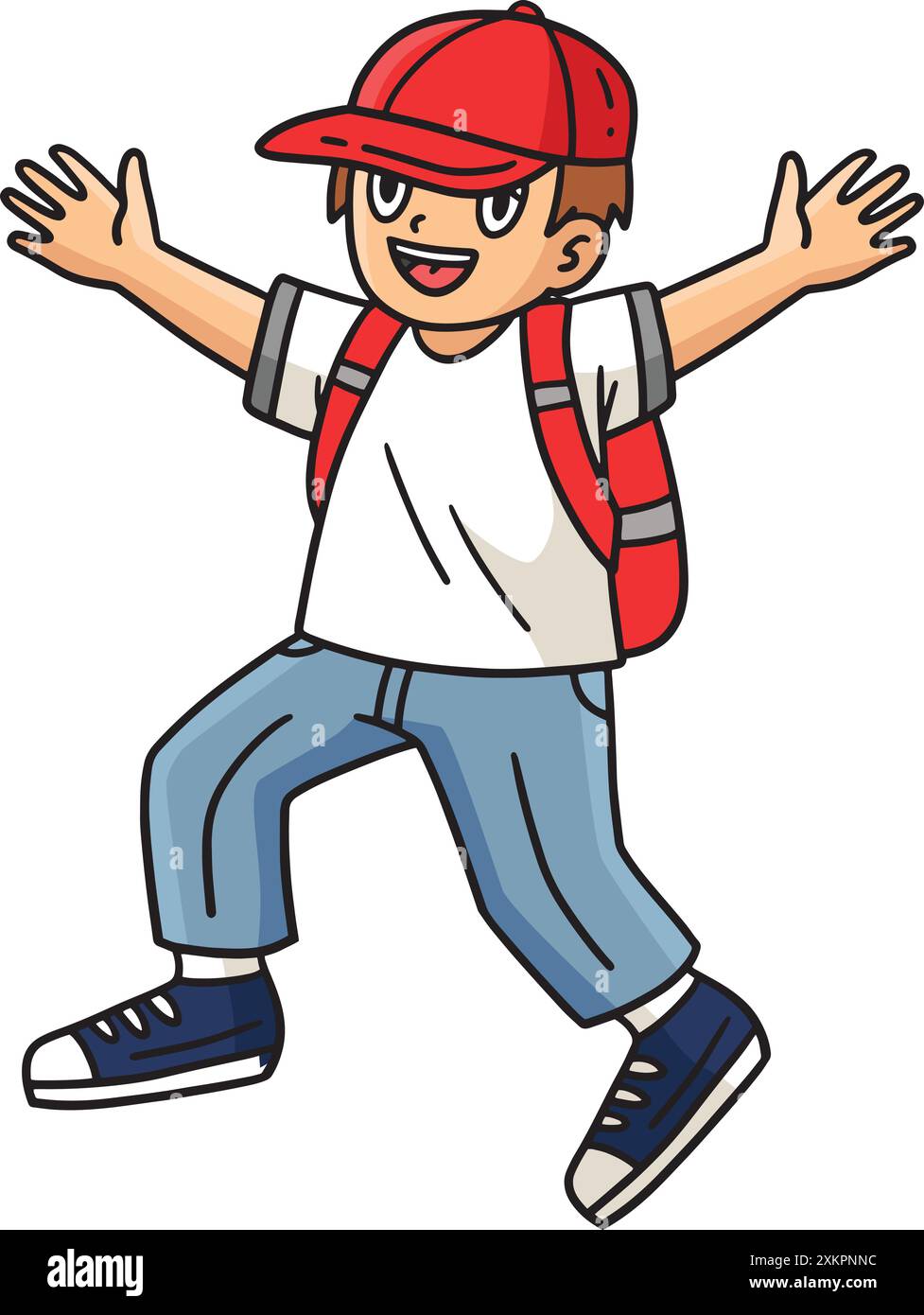 First Day of School Child going to School Clipart Stock Vector Image ...