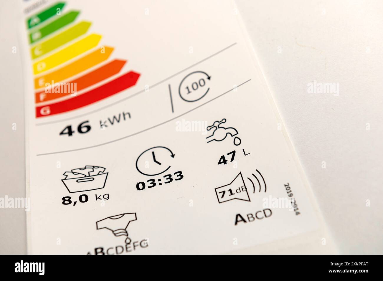 General stock. European label on consumer electronics in this case a ...