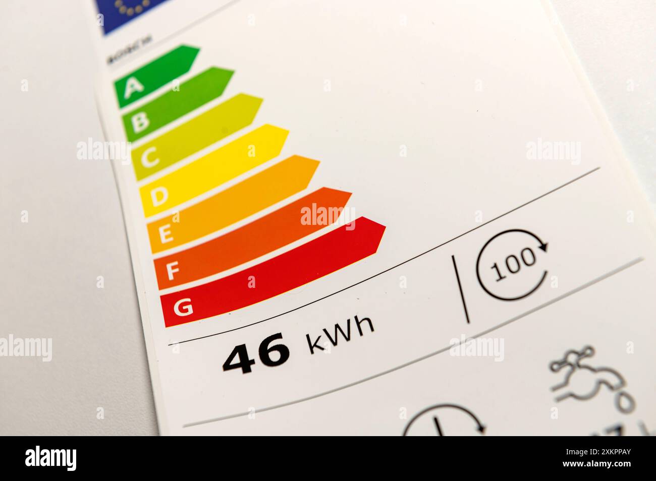 General stock. European label on consumer electronics in this case a ...
