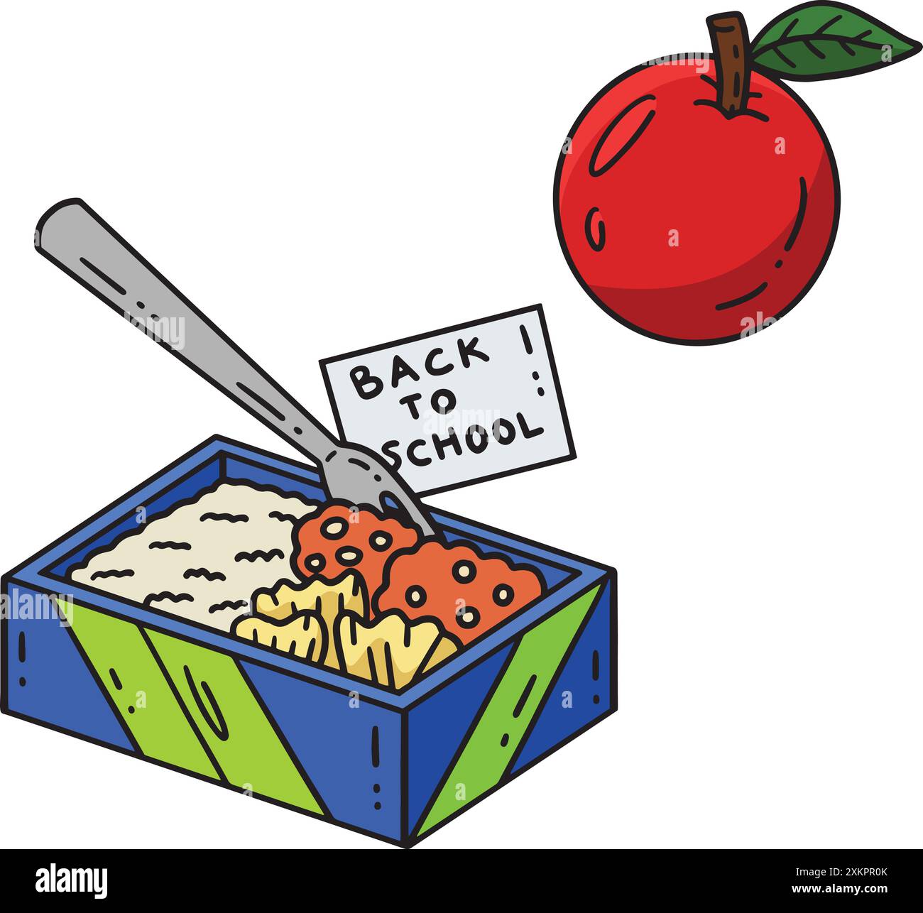 First Day of School Fruit Lunch Box Clipart Stock Vector Image & Art ...