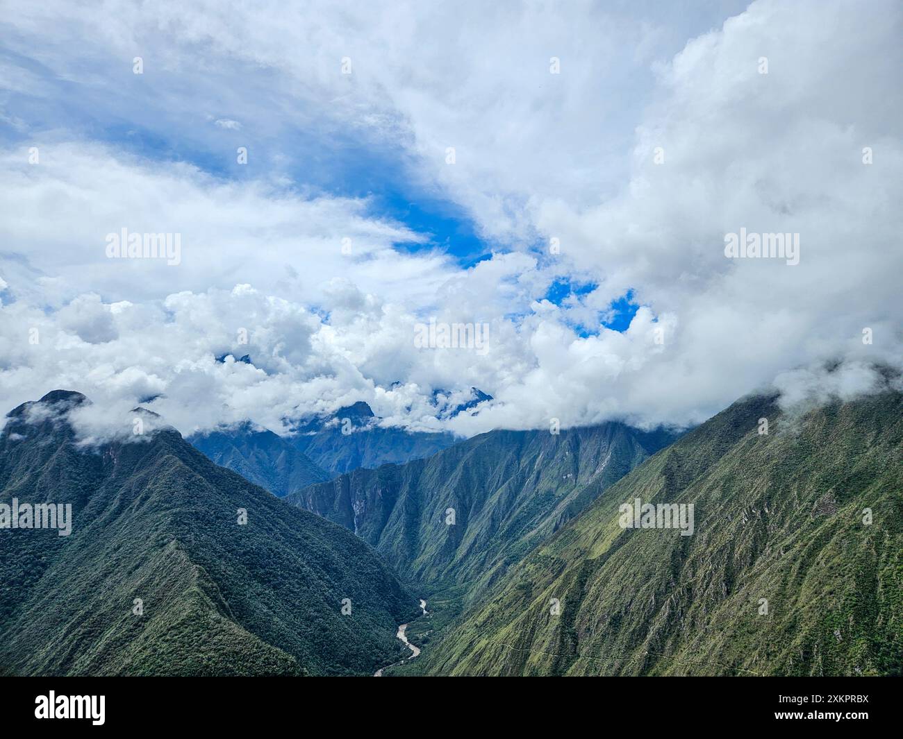 Urubamba River running trough the Andes Mountains, Inka Trail, Cusco ...