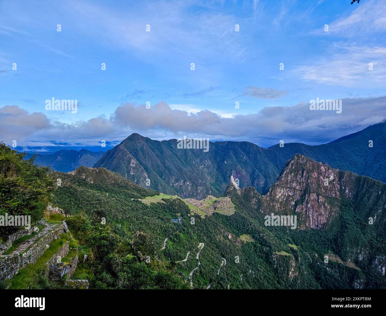 View of Machu Picchu from the Sun Gate, Inka Trail, Cusco, Peru Stock ...
