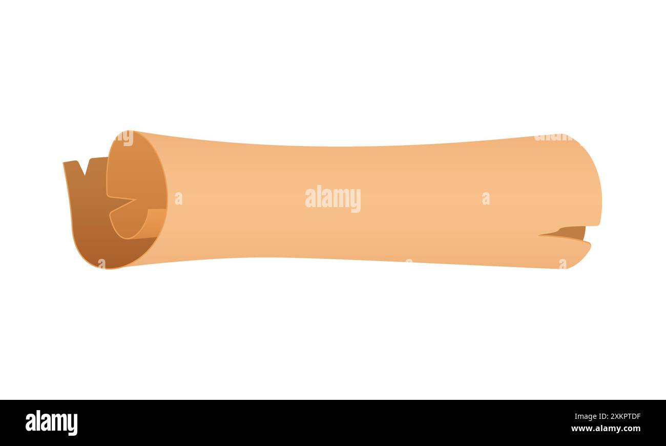 Rolled old paper scroll, vintage page of parchment manuscript vector illustration Stock Vector ...