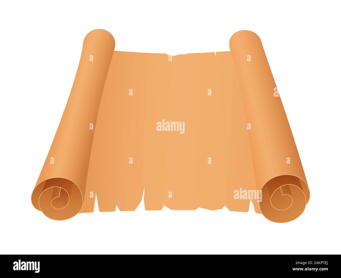 Ancient parchment empty document, open vintage magic scroll to read ...