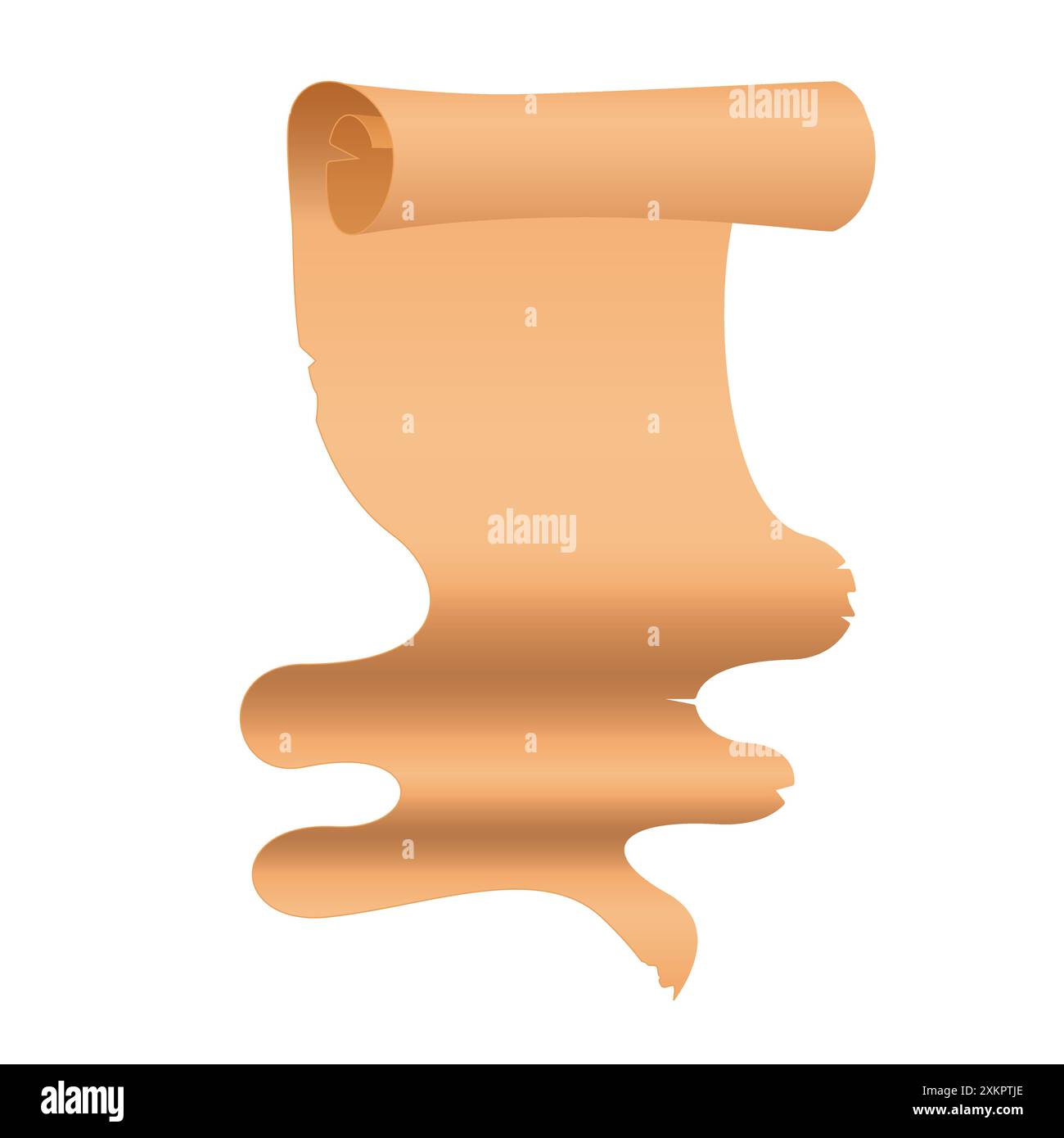 Ancient sheet of parchment unfolded, old magic empty scroll and manuscript vector illustration ...