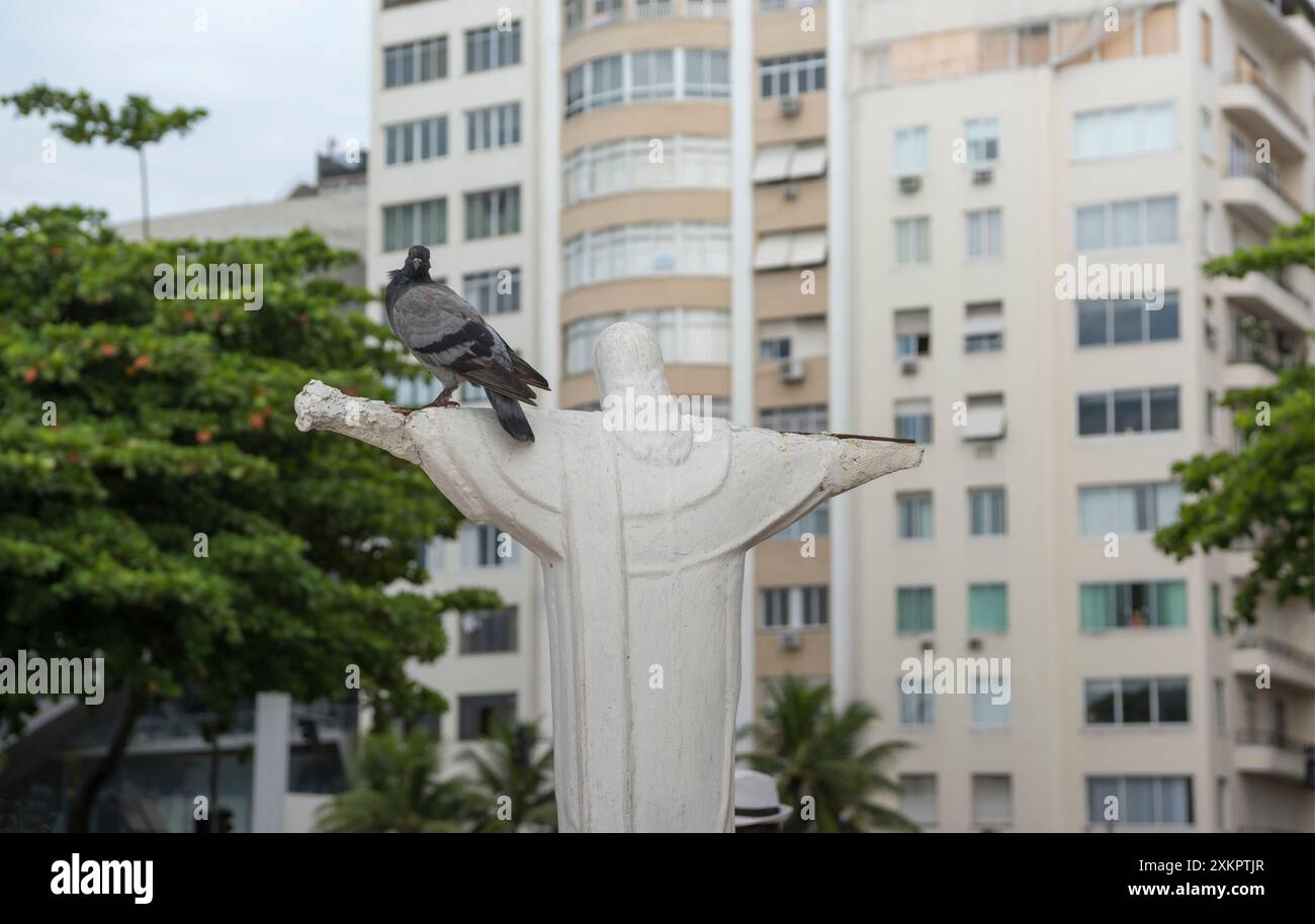 Rio de Janeiro, Brasil. Dove sitting on a sculpture on Avenida ...