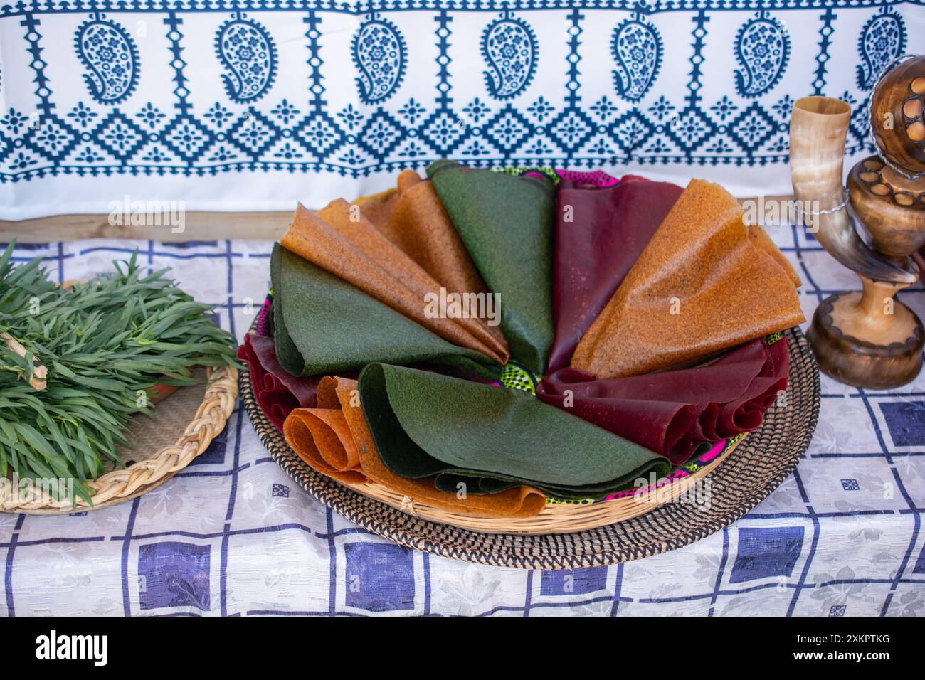 Georgian style dried fruit pulp as snack food Stock Photo - Alamy