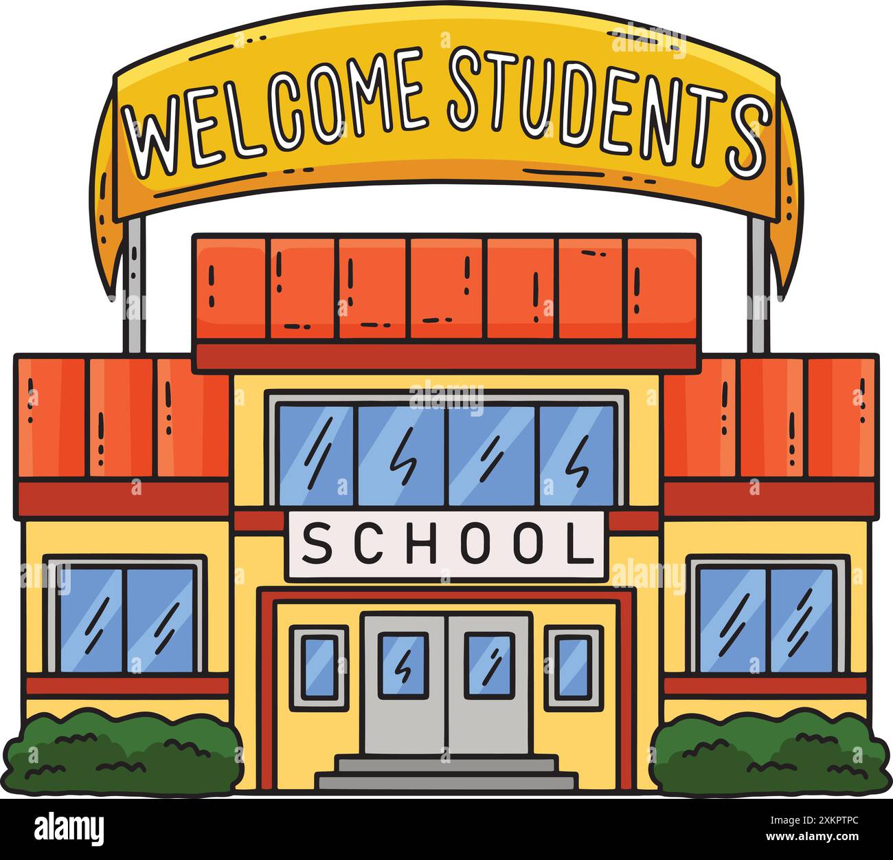 First Day of School Welcome Students Clipart Stock Vector Image & Art ...
