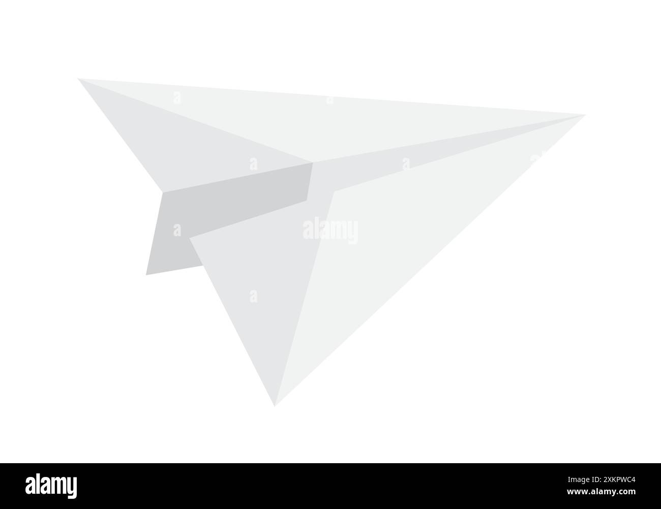 Geometric paper plane made from folded white sheet, toy airplane vector ...