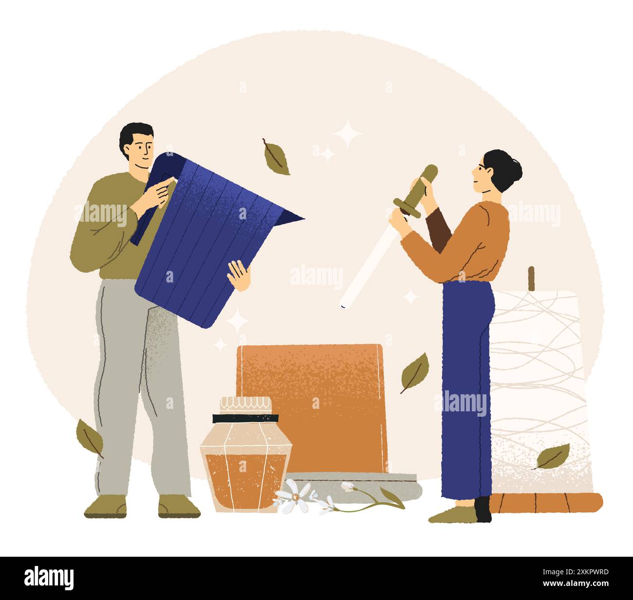 Woman candle making Cut Out Stock Images & Pictures - Alamy