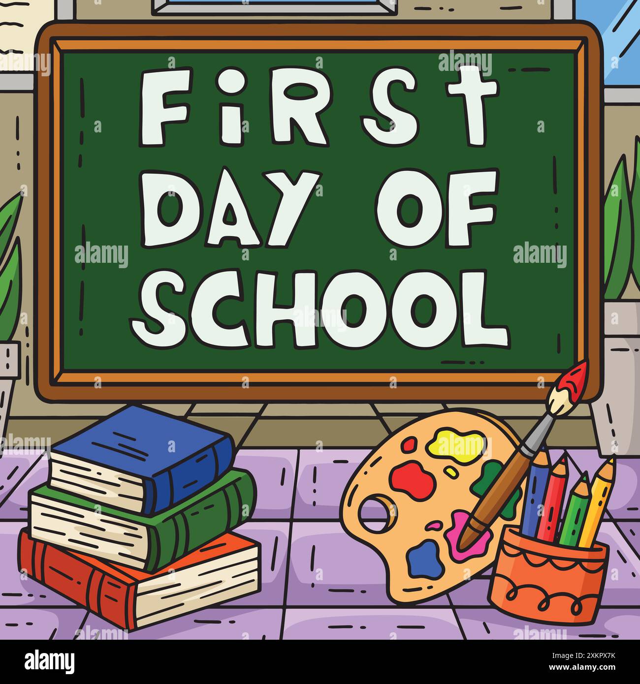 High school teacher first day of school Stock Vector Images - Alamy