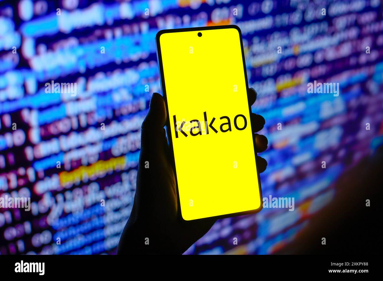 Paraguay. 24th July, 2024. In this photo illustration, the Kakao Corporation logo is displayed ...