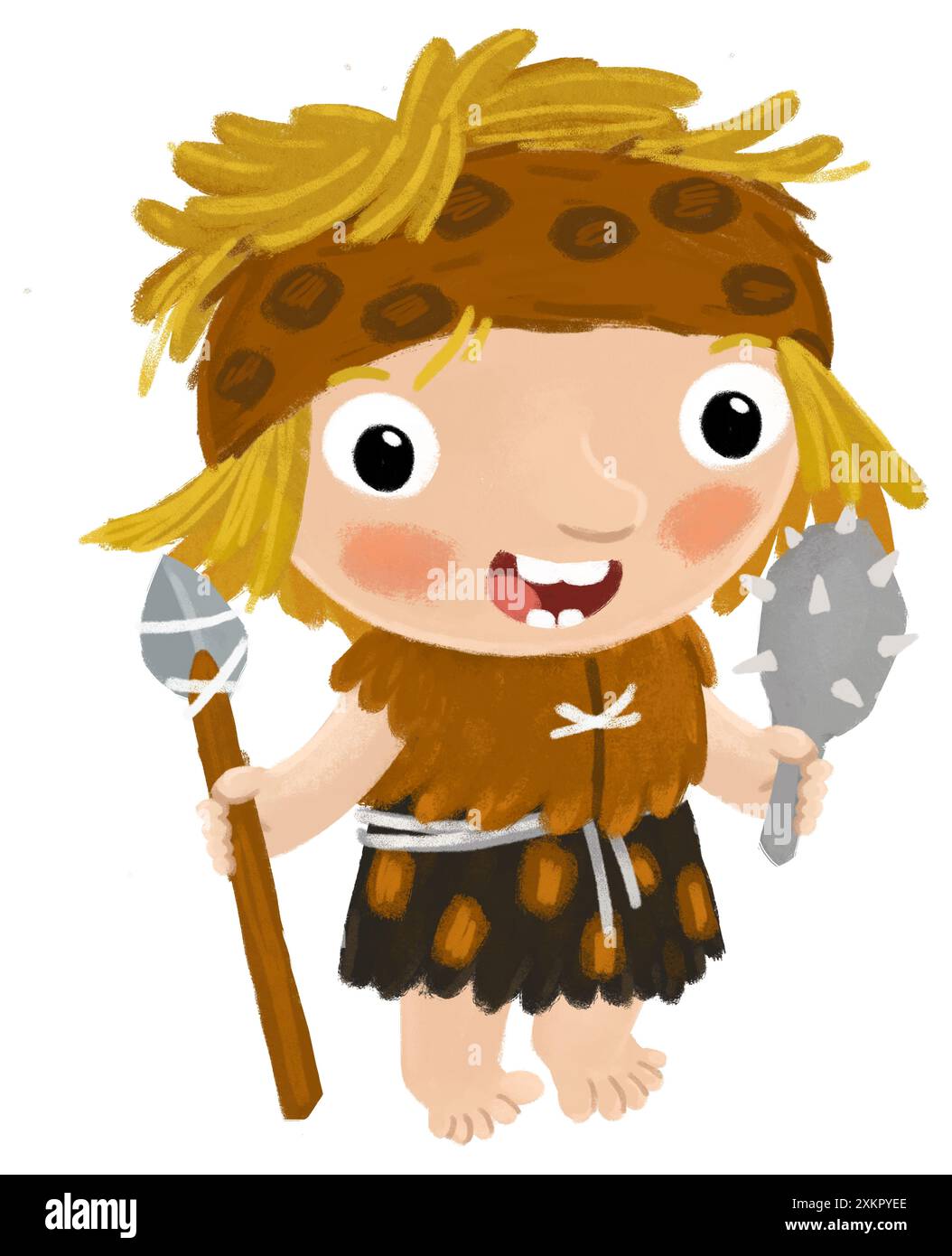 cartoon ancient prehistoric caveman cave boy character isolated ...