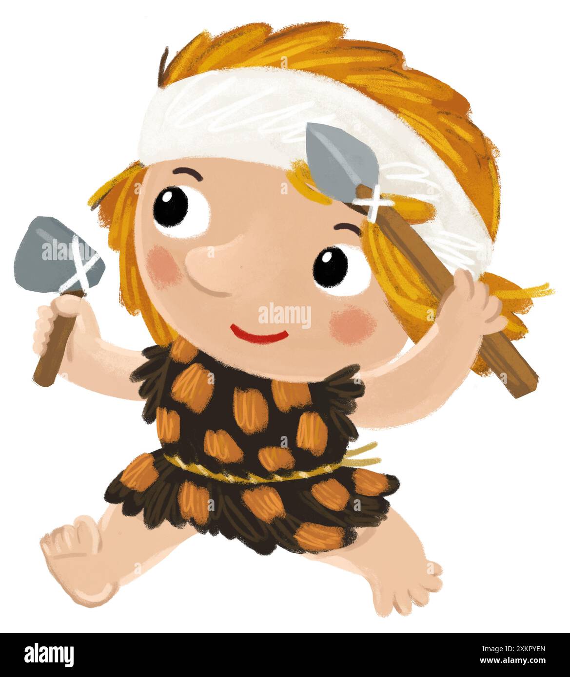 cartoon ancient prehistoric caveman cave boy character isolated ...