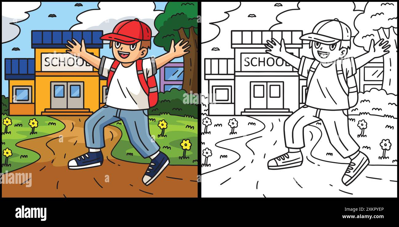 First Day of School Child going to School Stock Vector Image & Art - Alamy