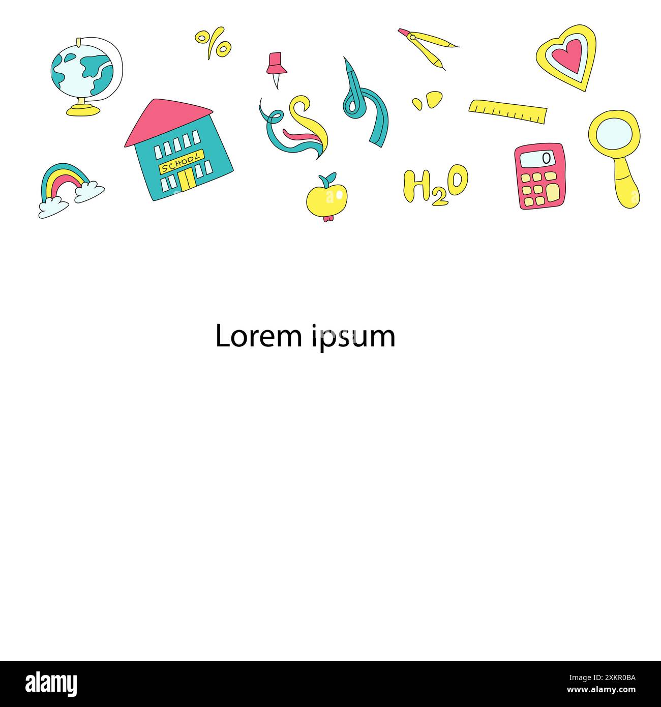 Welcome back school message icons Cut Out Stock Images & Pictures - Alamy
