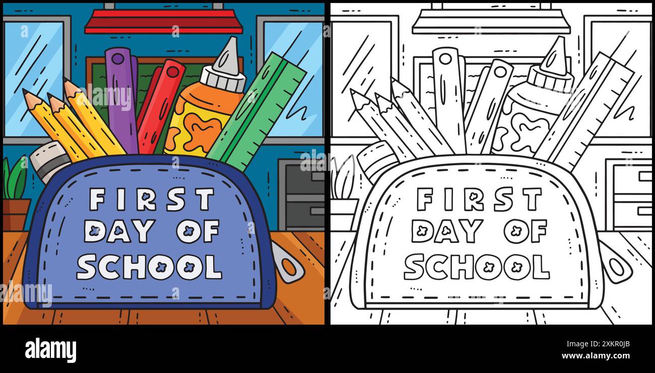 Cartoon coloring pages for preschoolers hi-res stock photography and ...