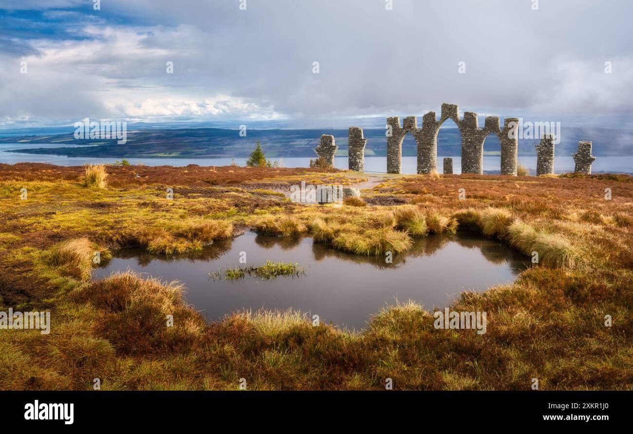 The Fyrish Monument stands high in the Scottish Highlands with ...