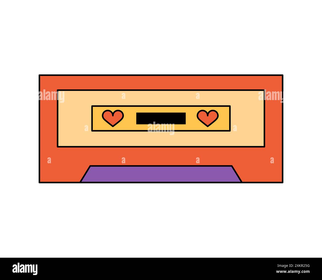 Groovy retro audio cassette for tape recorder to listen to music vector ...