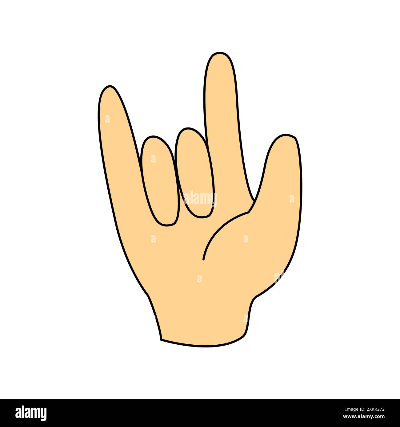 Groovy hand with rock band gesture for heavy music festival vector ...