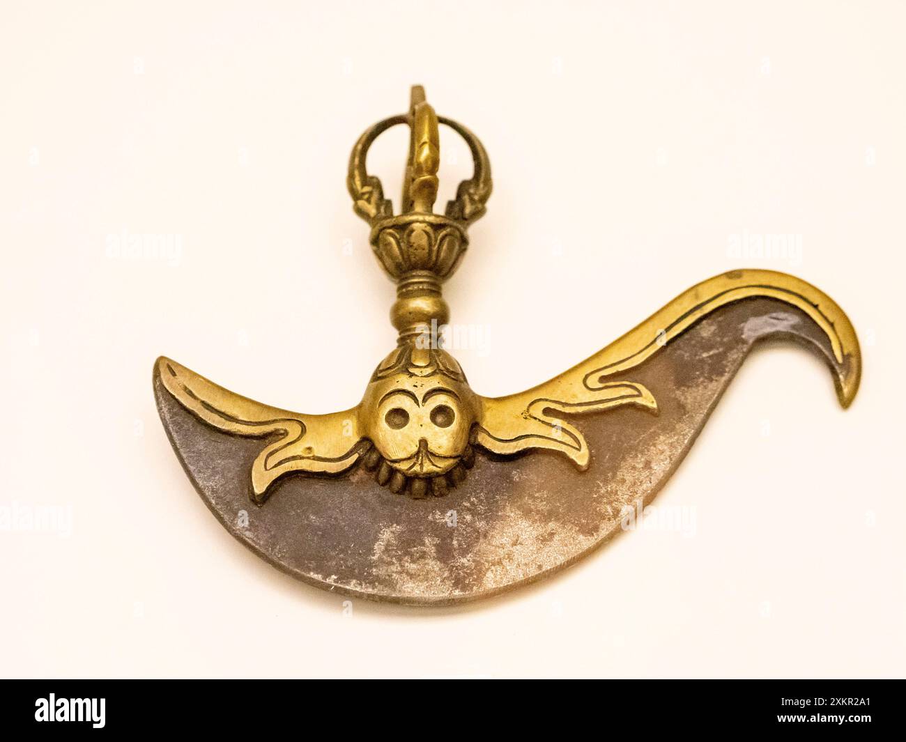 Kartrika ritual knife, Tibet, 19th century, iron and brass ...