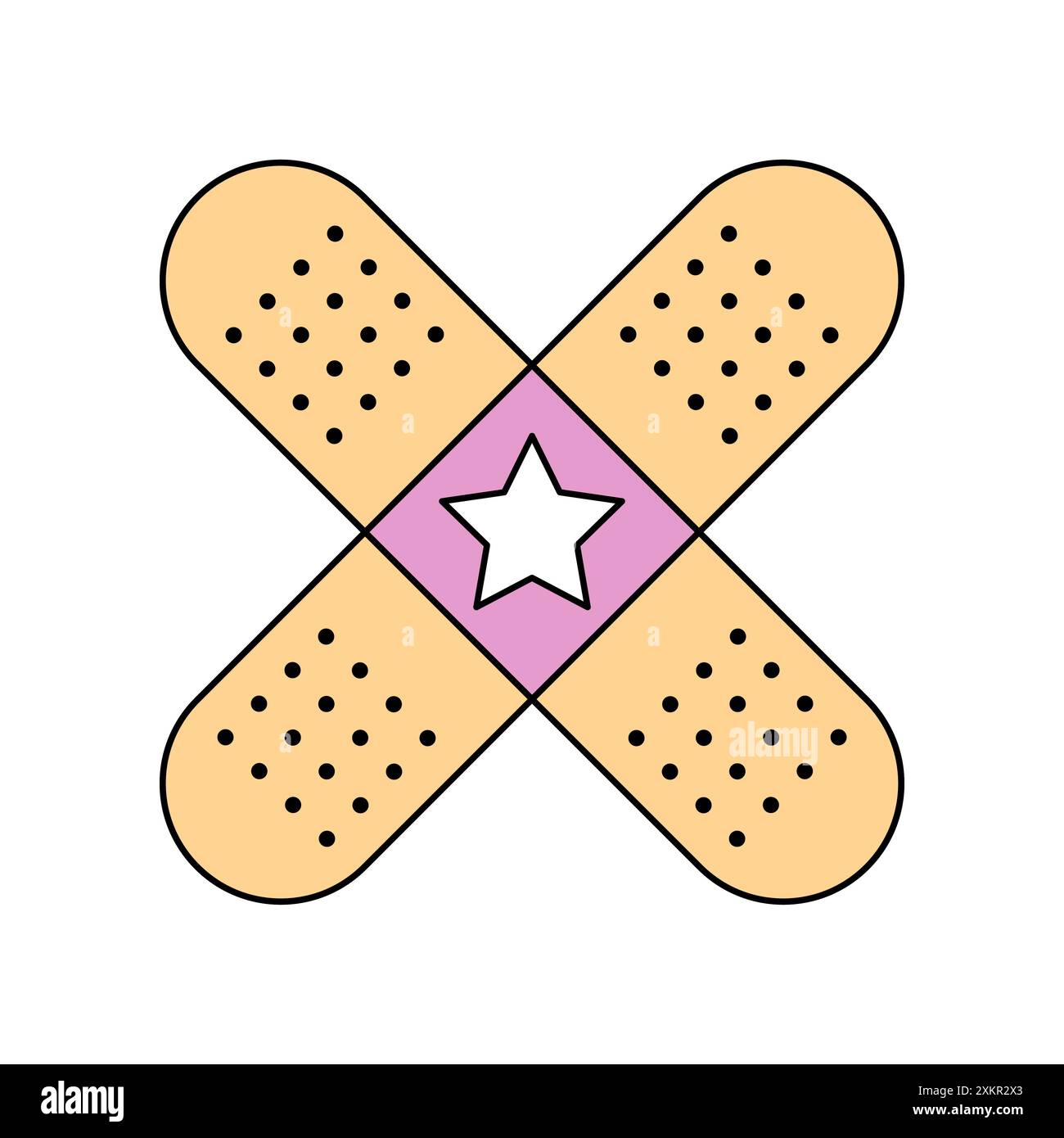 Groovy cross of beige adhesive medical bandage for injury treatment ...