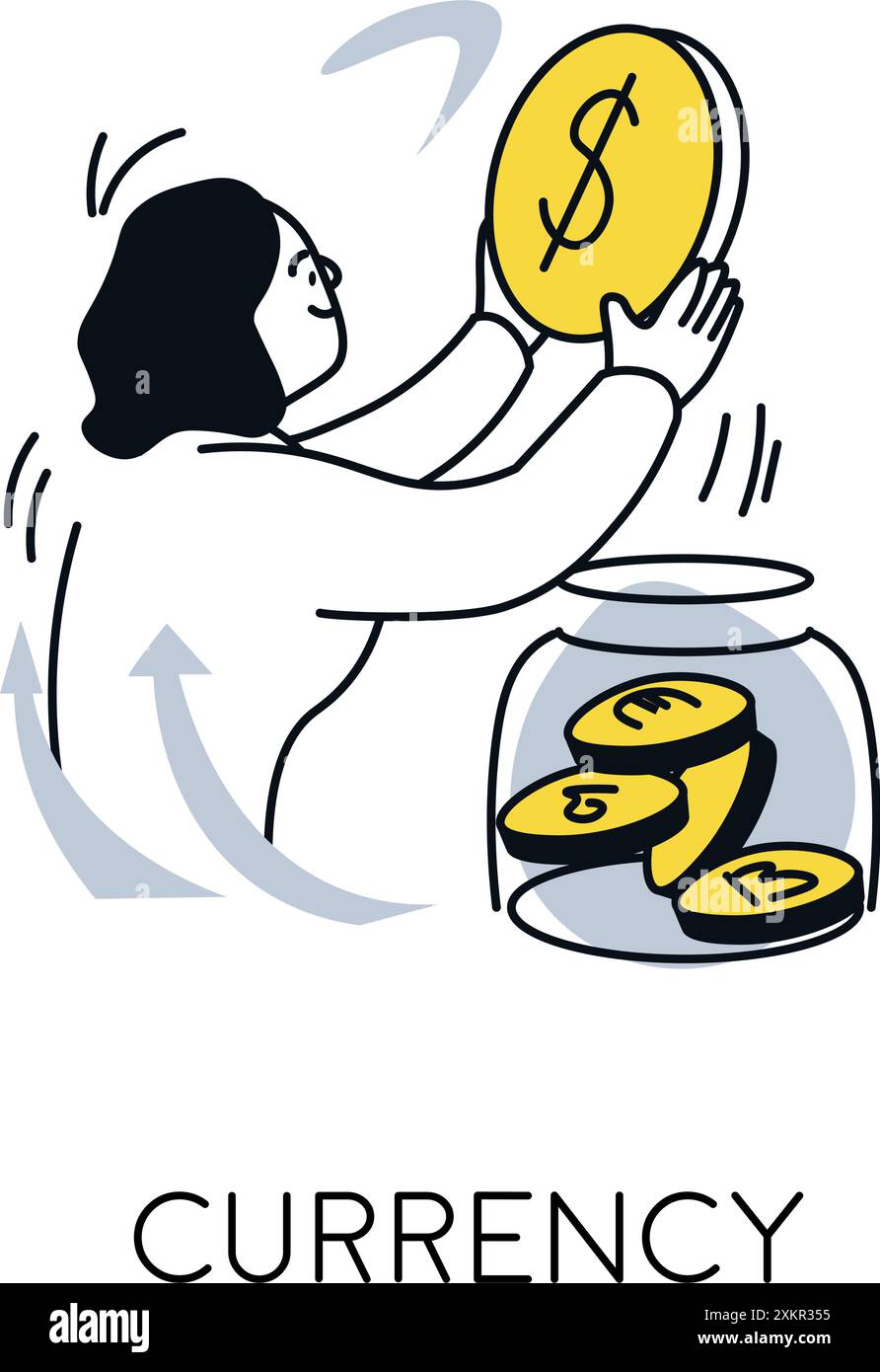 Currency exchange woman Stock Vector Images - Alamy