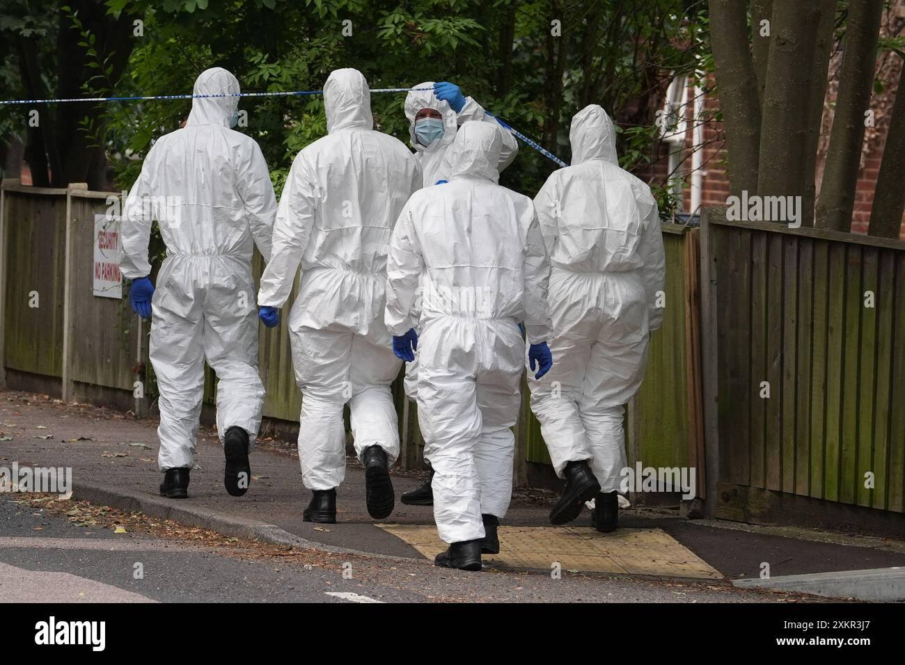 Forensic officers at the scene at Sally Port in Gillingham, Kent, after ...