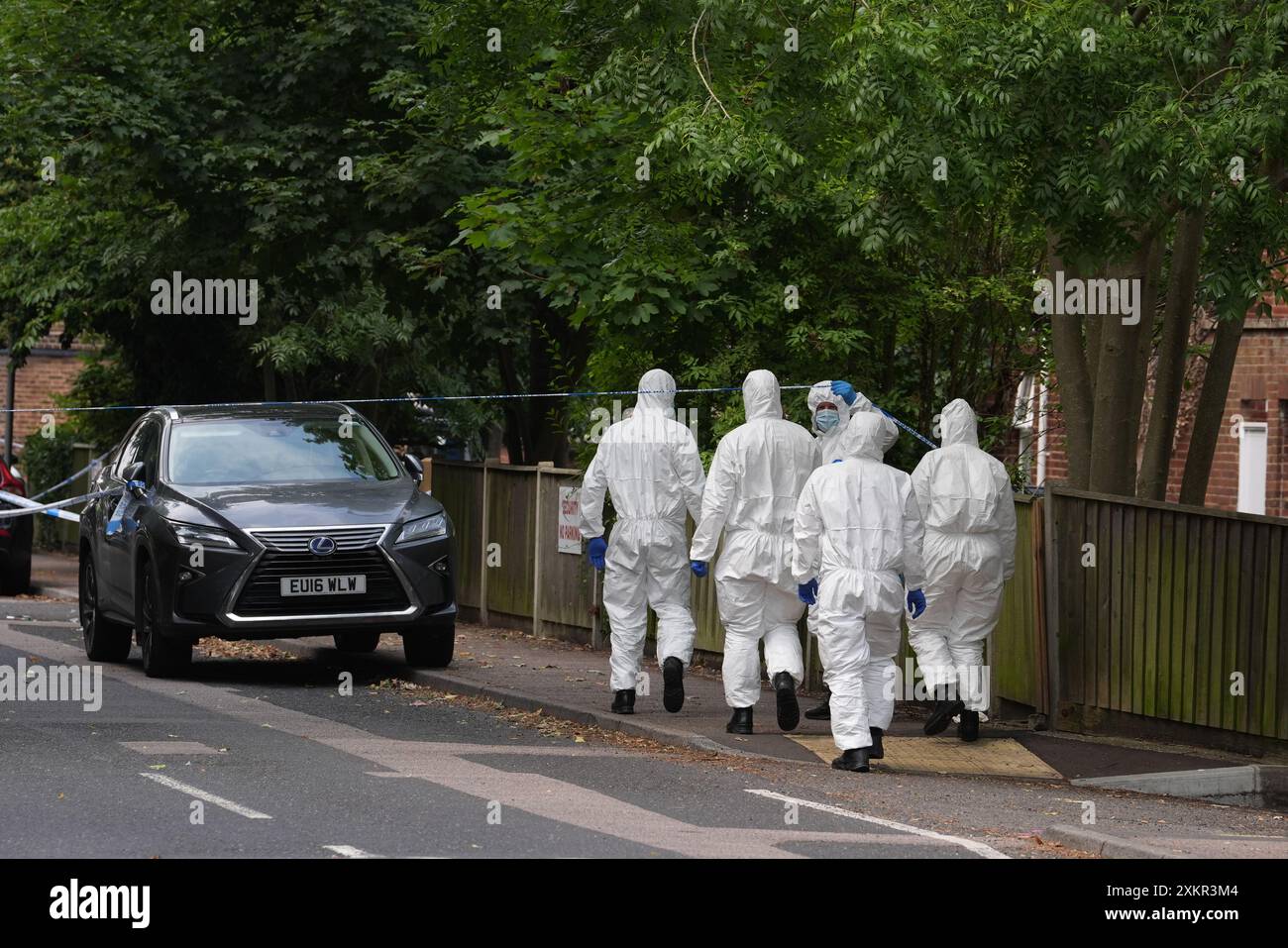Forensic officers at the scene at Sally Port in Gillingham, Kent, after ...