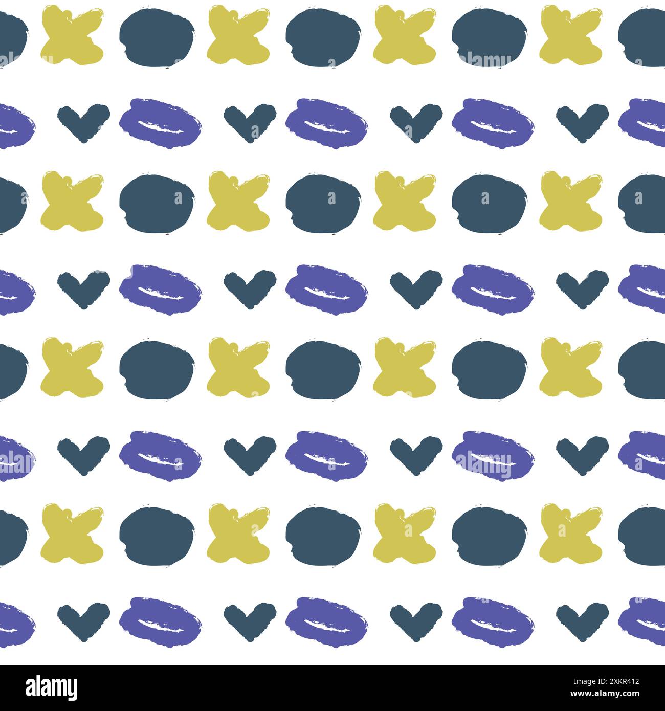 Multi colored charcoal pencil shapes and doodles seamless pattern. Hand ...
