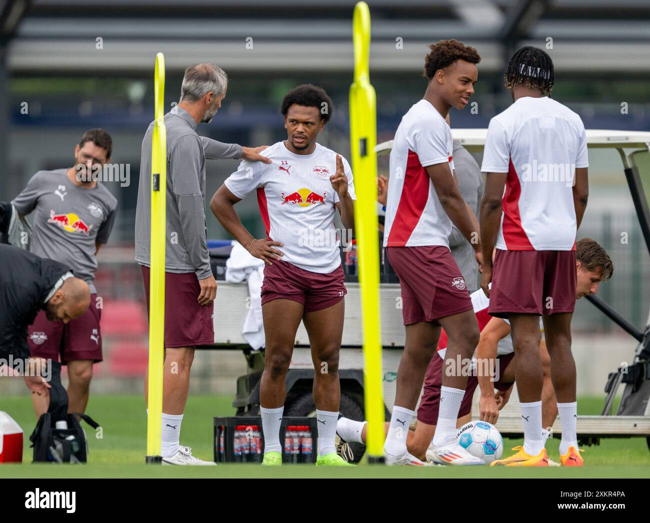 24 July 2024, Saxony, Leipzig: Soccer: Bundesliga, RB Leipzig training ...