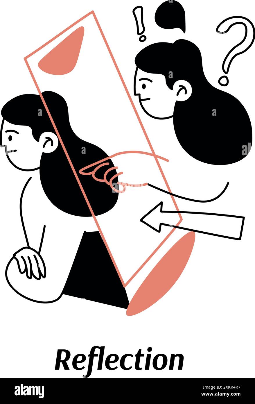 Illustration of reflection concept in a modern Stock Vector Image & Art ...