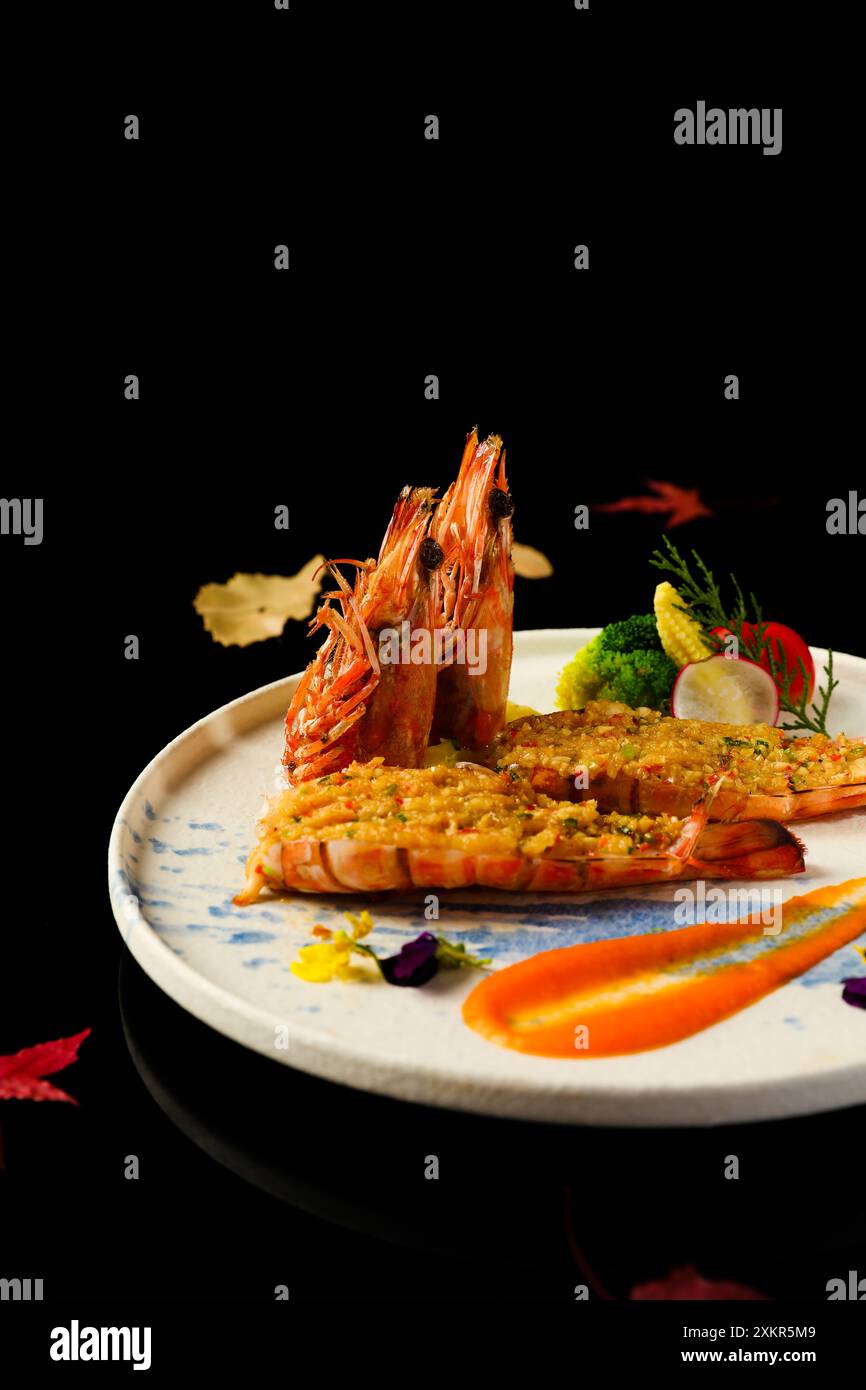 Shrimp (Prawn) Teppanyaki Stock Photo - Alamy