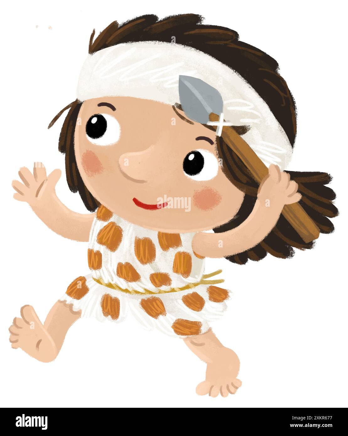 cartoon ancient prehistoric caveman cave boy character isolated ...