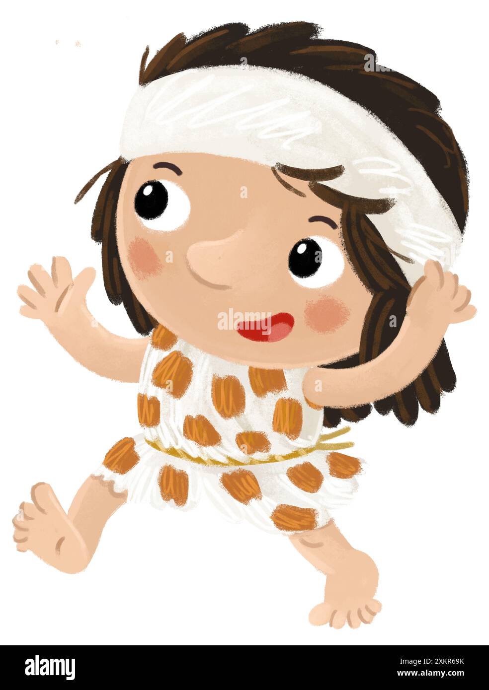 cartoon ancient prehistoric caveman cave boy character isolated ...