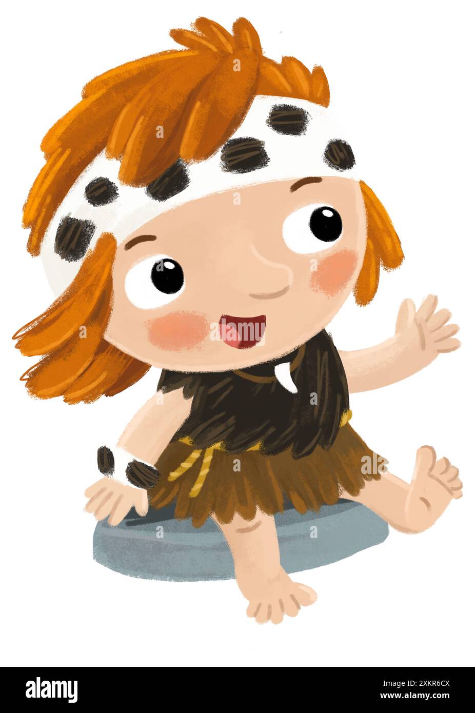 cartoon ancient prehistoric caveman cave boy character isolated ...