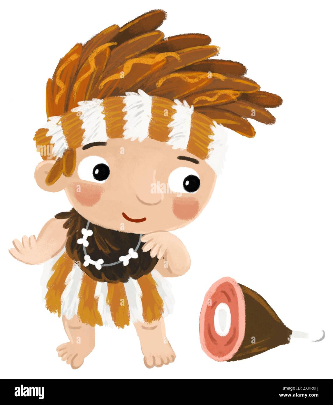cartoon ancient prehistoric caveman cave boy character isolated ...