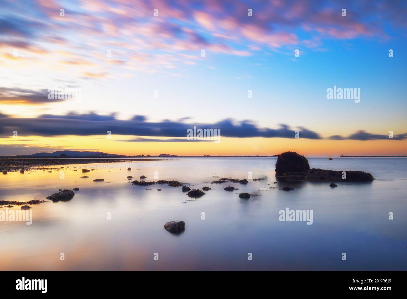 clontarf harbour at dublin bay at dawn Stock Photo - Alamy