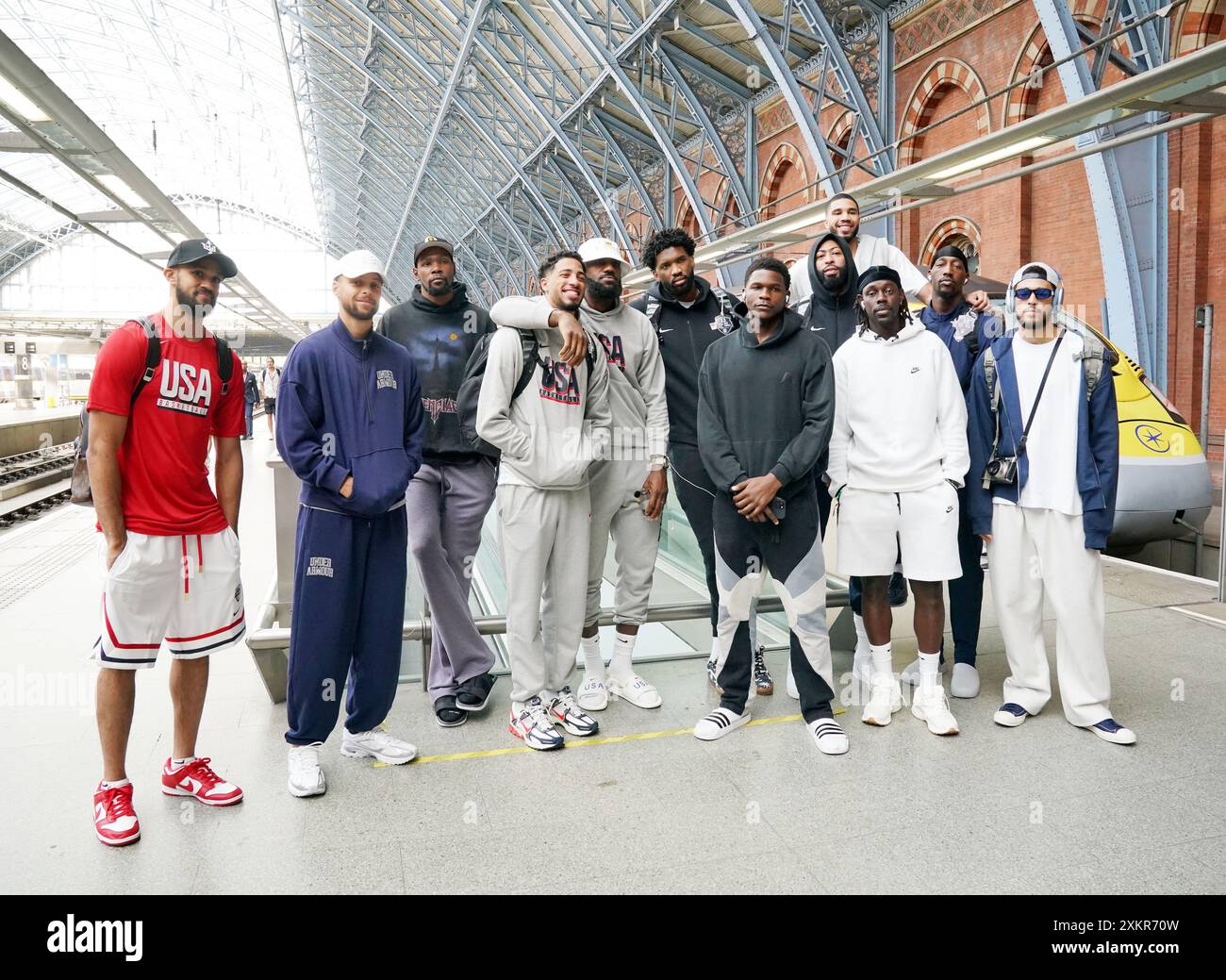 USA's Men's Olympic Basketball team (left to right) Derrick White ...
