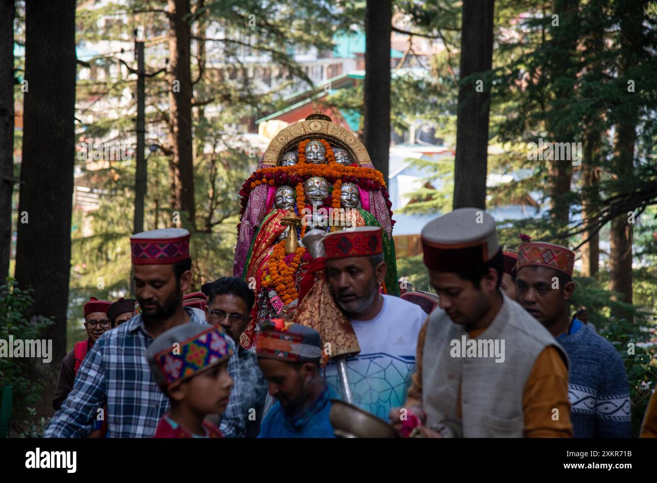 Procession of the Goddess Hadimba Devi festival at Dhungri forest ...