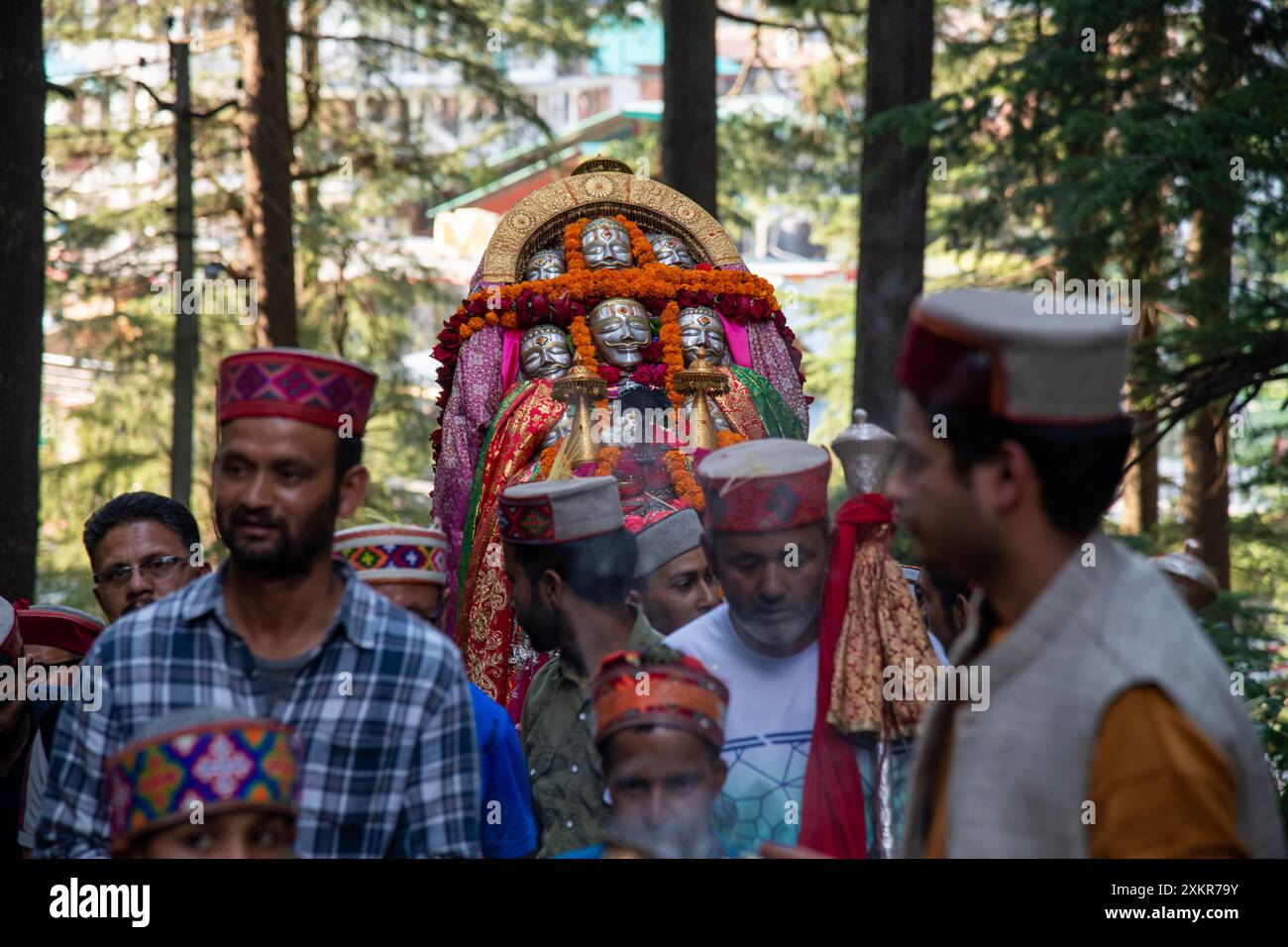 Procession of the Goddess Hadimba Devi festival at Dhungri forest ...