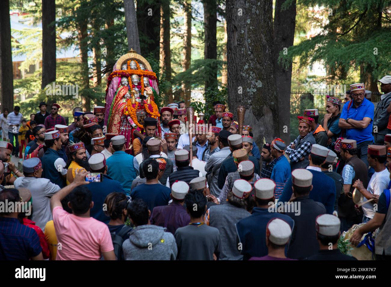 Procession of the Goddess Hadimba Devi festival at Dhungri forest ...