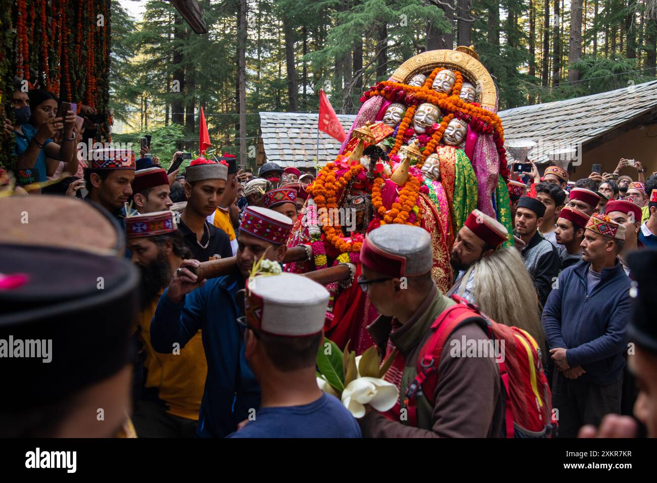 Procession of the Goddess Hadimba Devi festival at Dhungri forest ...