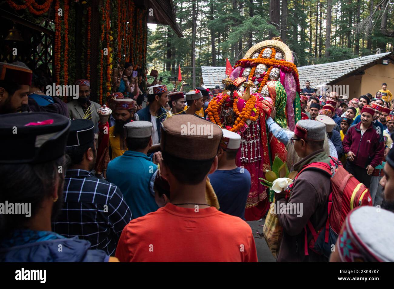 Procession of the Goddess Hadimba Devi festival at Dhungri forest ...