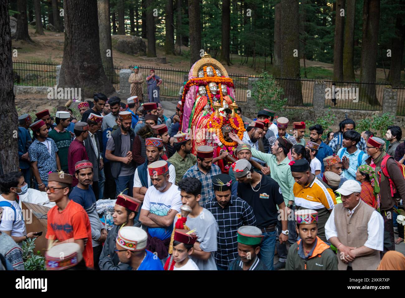 Procession of the Goddess Hadimba Devi festival at Dhungri forest ...
