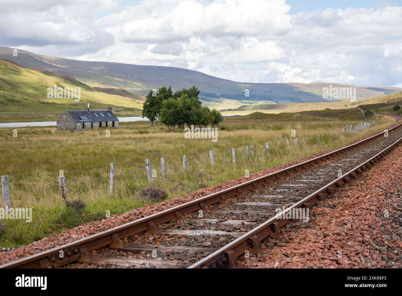 Railway in the hills at Achnasheen, Scotland, UK Stock Photo - Alamy